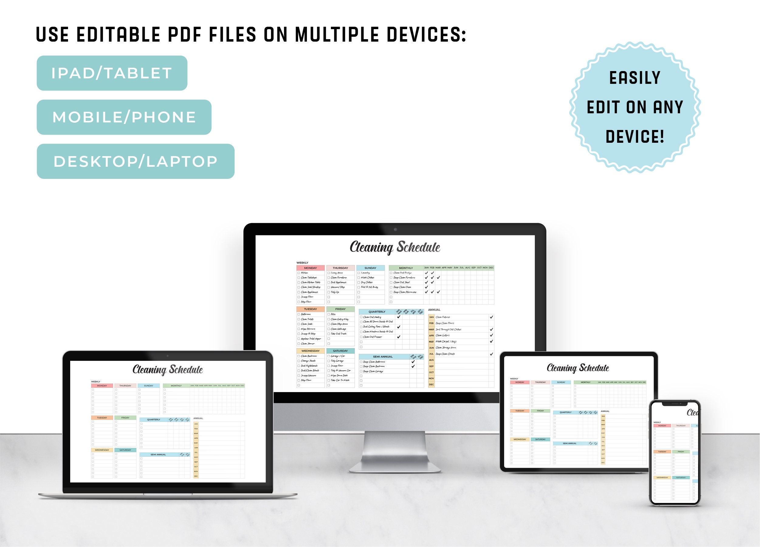 Editable Cleaning Checklist Digital & Printable Cleaning - Etsy Canada