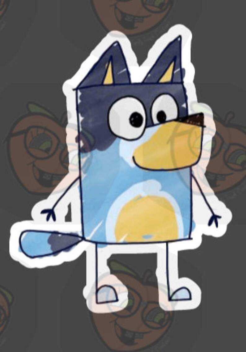 Bluey drawn Fan Art Stickers - Etsy