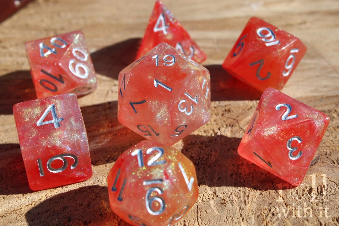 Crab Coral Dice Dungeons and Dragons Dice Set 7 Polyhedral - Etsy