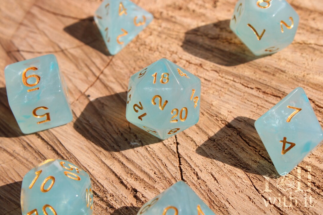Blue Wisp Dice Dungeons and Dragons Würfelset 7 Polyedrische Würfel ...