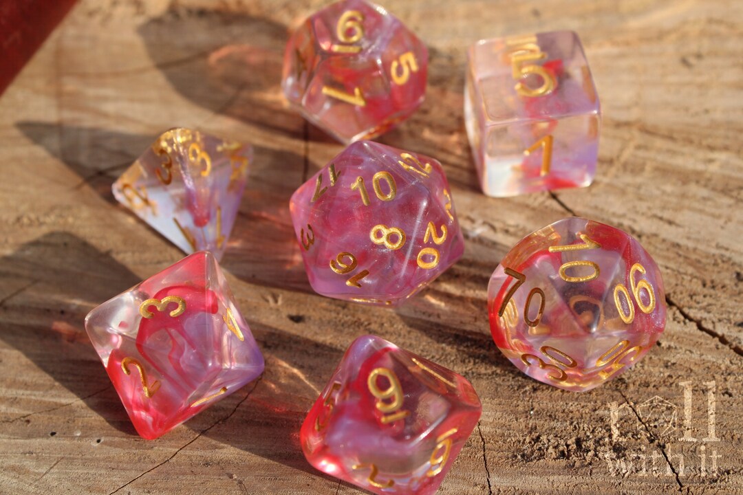 Rose Nymph Dice - Dungeons and Dragons Dice Set | 7 Polyhedral Dice ...