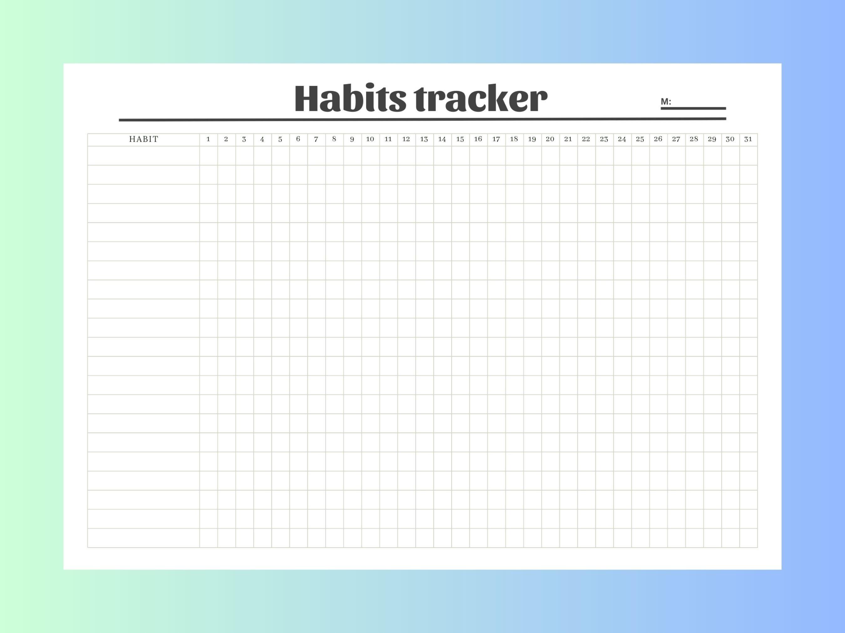 Editable Habits Tracker You Can Edit on Canva - Etsy
