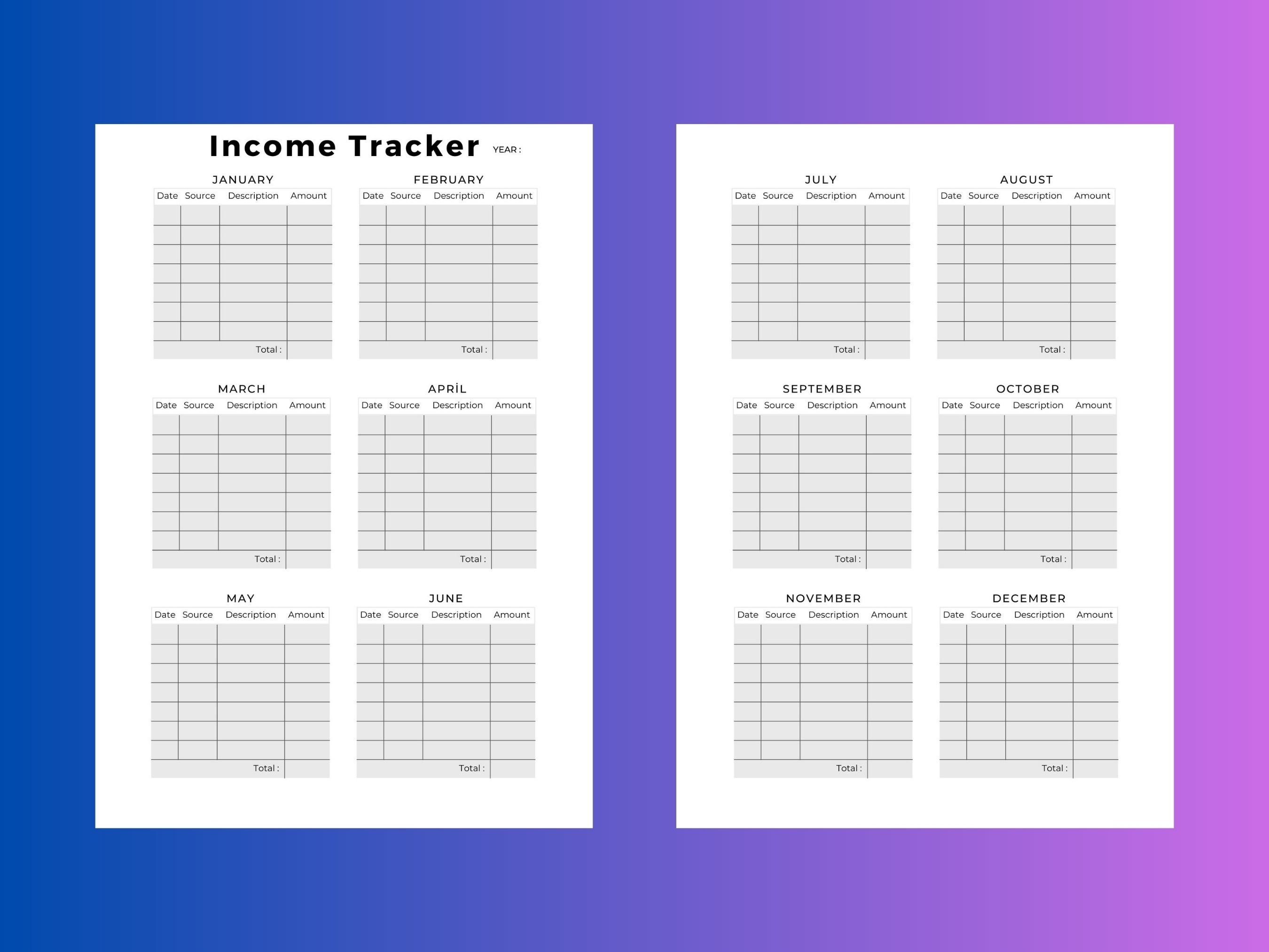 Editable Income Tracker You Can Edit on Canva - Etsy