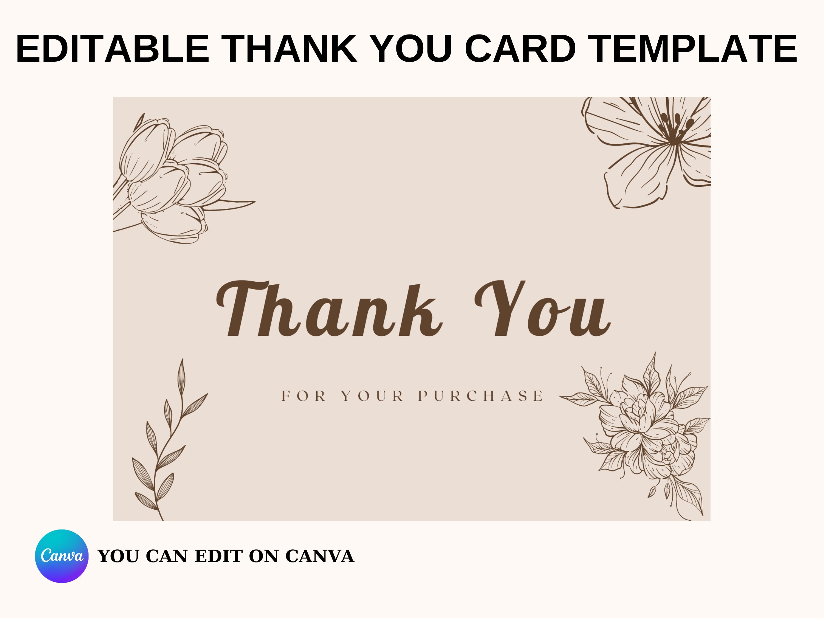 Editable Business Thank You Card Template Business Thank You Card ...