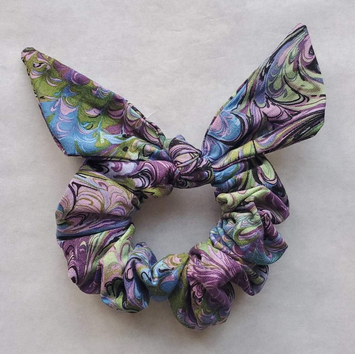 Purple Swirl Bow Scrunchie, Swirl Patterned Scrunchie - Etsy