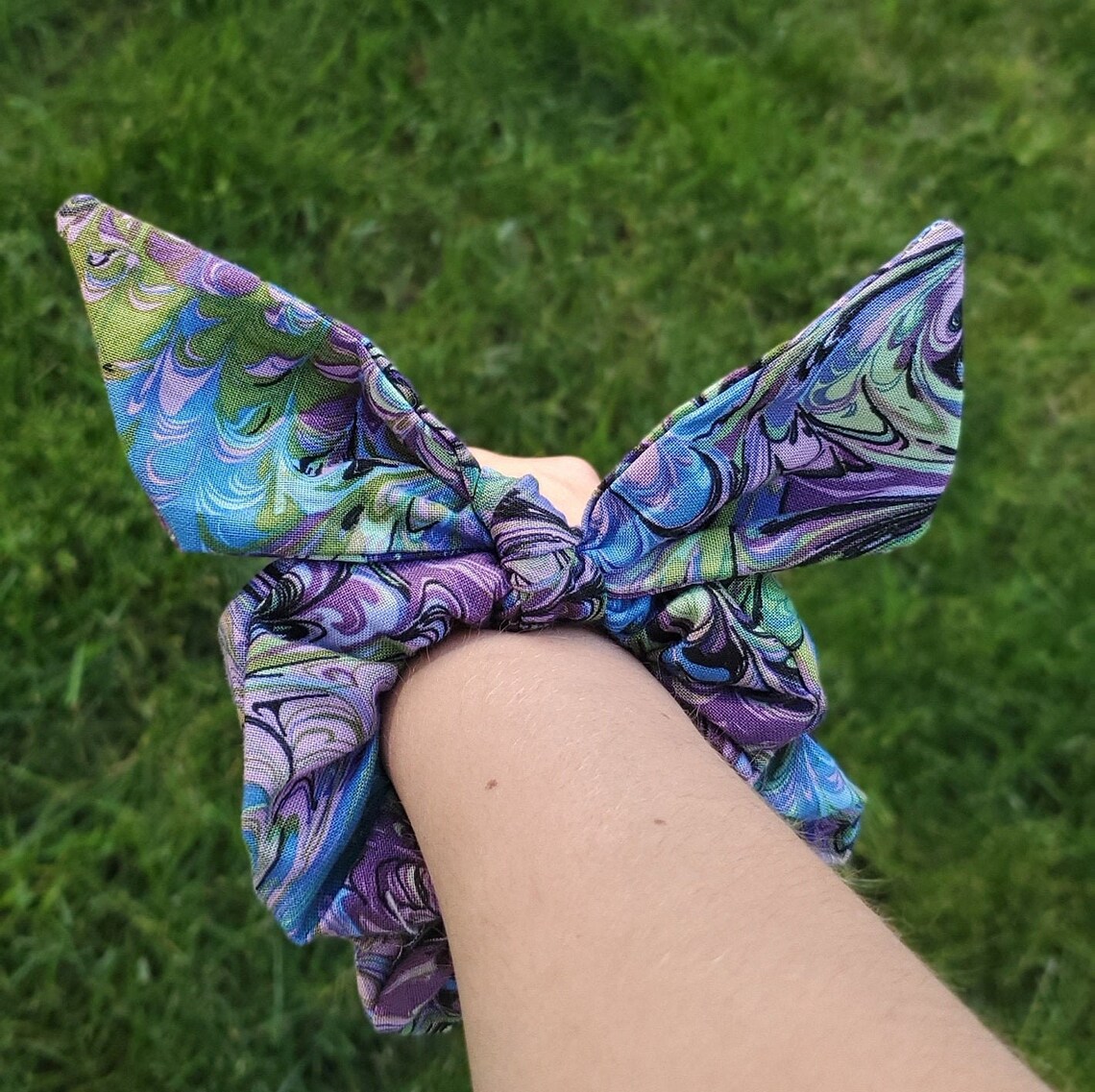 Purple Swirl Bow Scrunchie Swirl Patterned Scrunchie - Etsy