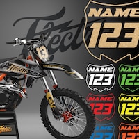 Custom Motocross Racing Plate SVG | Editable Number, Name (digital ...