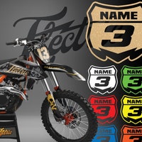 3 X Custom Race Numbers Vinyl Stickers Motocross Kart Decals Mx Dirt ...