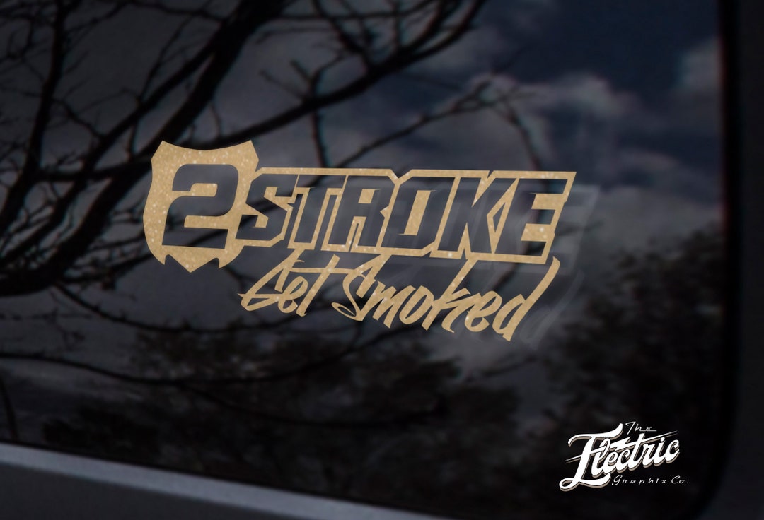 2 Stroke Get Smoked Motocross Vinyl Decal Custom Dirt Bike Mx Number ...