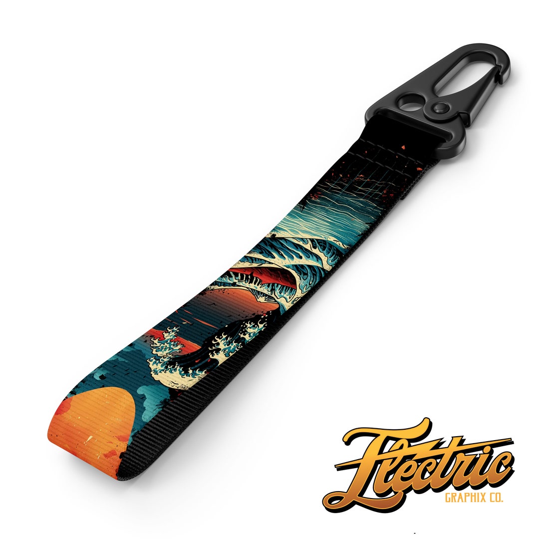 The Great Wave off Kanagawa | JDM Carabiner Lanyard | Skull Key Strap ...