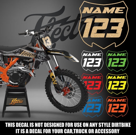 Custom Motocross Plate Vinyl Decal Custom Dirt Bike Mx Number | Etsy