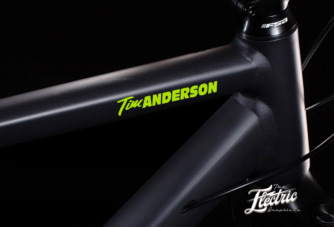 Custom Name - Set of 2 Bike Name Decal Custom Sticker Bicycle Frame ...