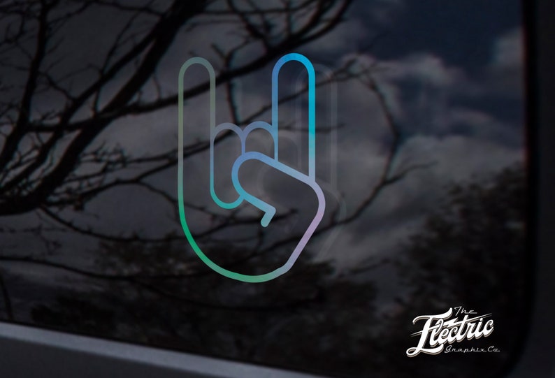 Rock on Hand Decal Devil Horns Hand Sign Metal Rock Hand - Etsy