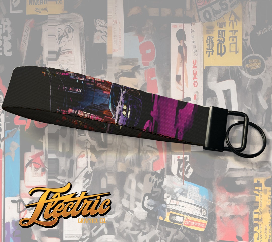 JDM Tokyo Night Keychain Wristlet | Key Strap | Key Fob | JDM Lanyard ...