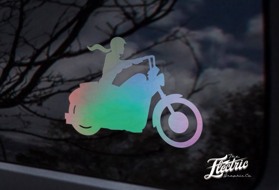 Biker Girl Women Motorcycle Decal Lady Rider Motorcycle - Etsy