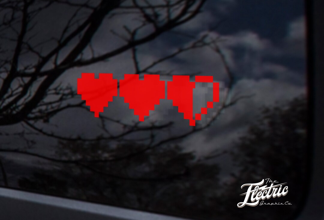 Heart Health Level up Video Games Decal - Custom 1up Sticker Decal ...