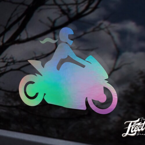 Biker Girl Women Motorcycle Decal Lady Rider Motorcycle - Etsy