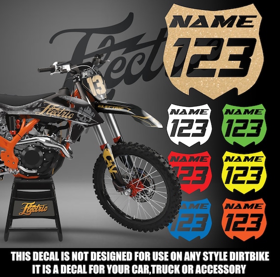 Custom Motocross Plate Vinyl Decal Custom Dirt Bike Mx Number - Etsy