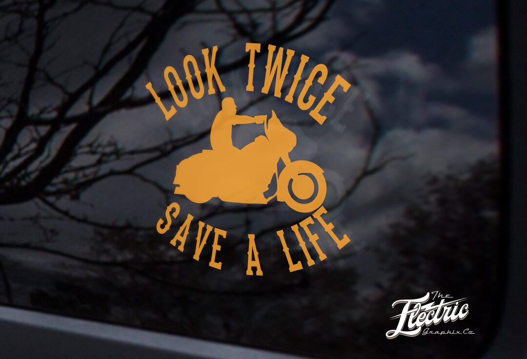 Look Twice Save a Life - Motorcycle Decal - Street Glide Motorcycle ...