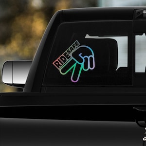 Ride Safe Biker Wave 2 Fingers Down Motorcycle Wave Sticker - Vinyl ...