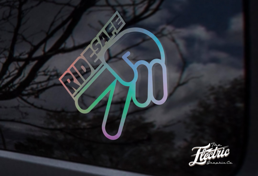 Ride Safe Biker Wave 2 Fingers Down Motorcycle Wave Sticker - Vinyl ...