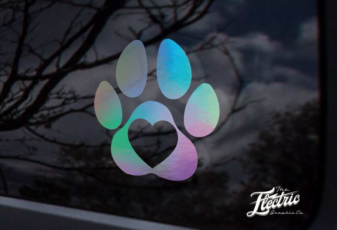 DOG HEART Paw Decal - Custom Sticker Decal - Love Dogs Custom Sticker ...