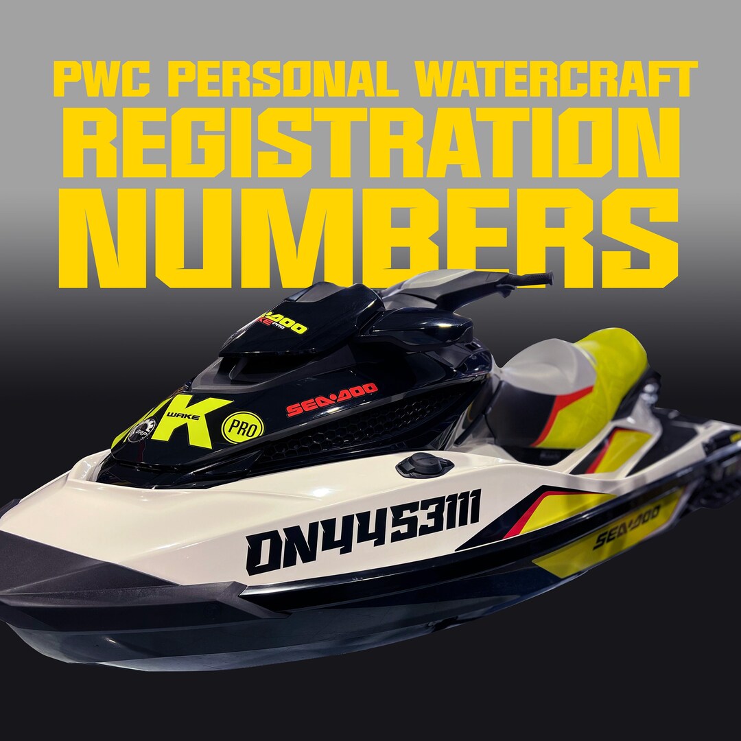 CUSTOM 3" Tall PWC REGISTRATION Number Set Boat Registration Numbers ...