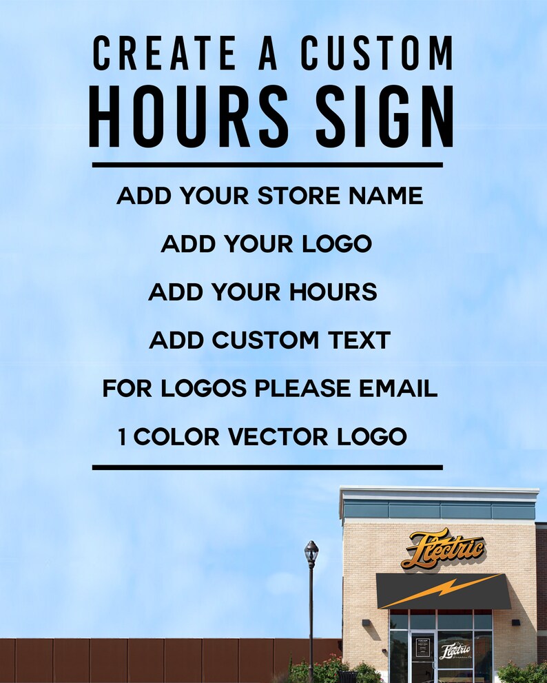 Custom Business Hours Sign Vinyl Decal Store Front Signs | Etsy