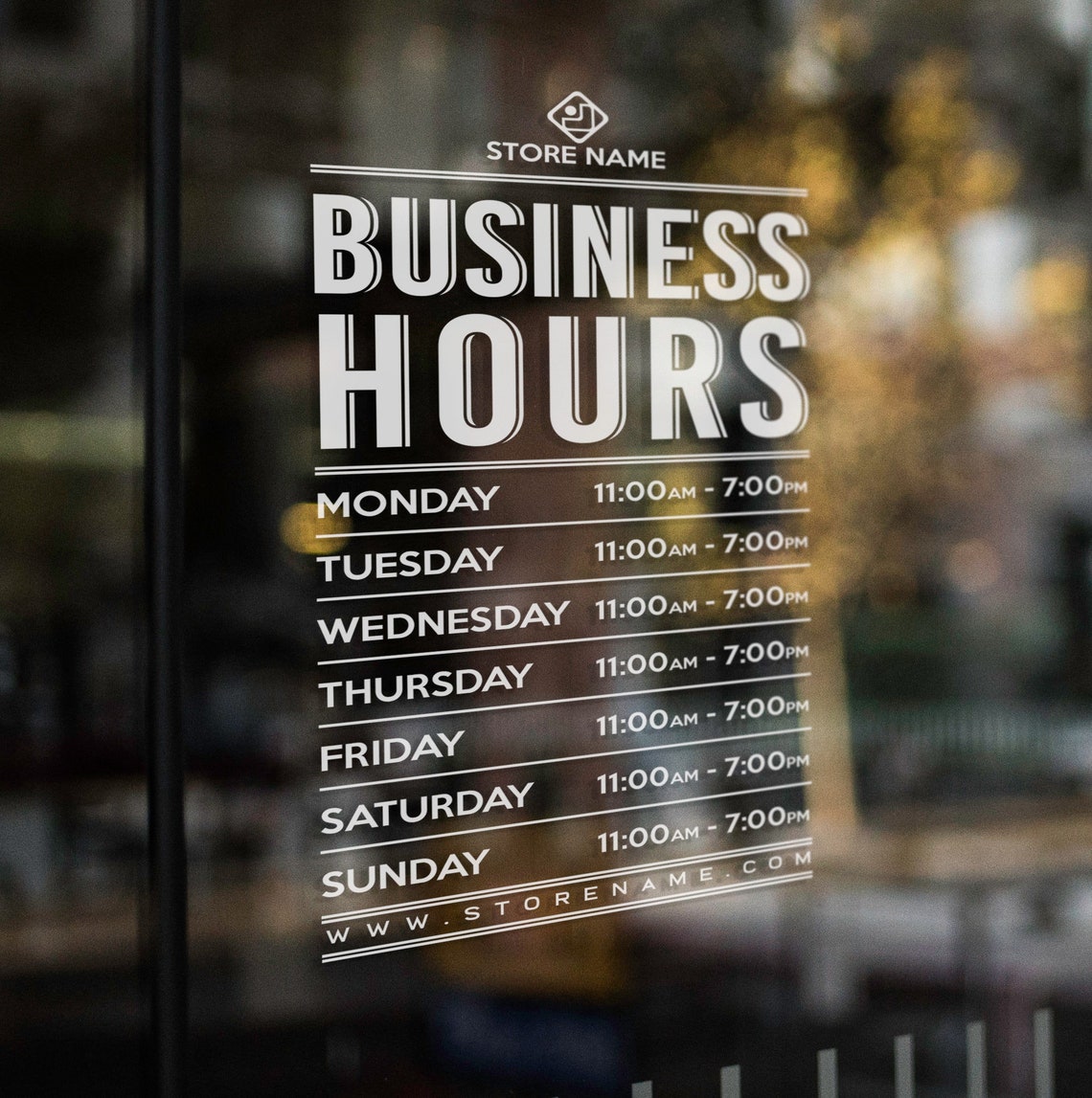 Custom Business Hours Sign Vinyl Decal Store Front Signs | Etsy