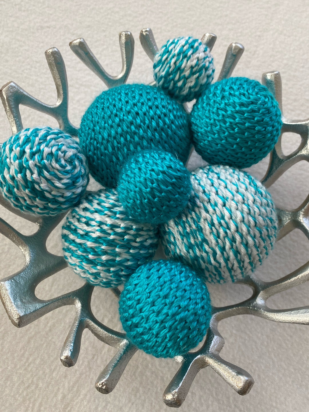 Teal and White Bowl Fillers, Decoative Balls - Etsy