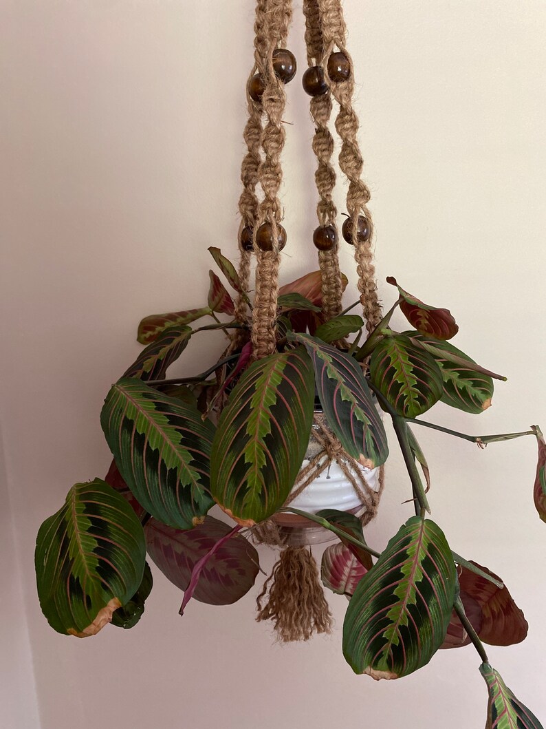 Jute Macrame Plant Hanger White Plant Hanger Macrame Plant - Etsy