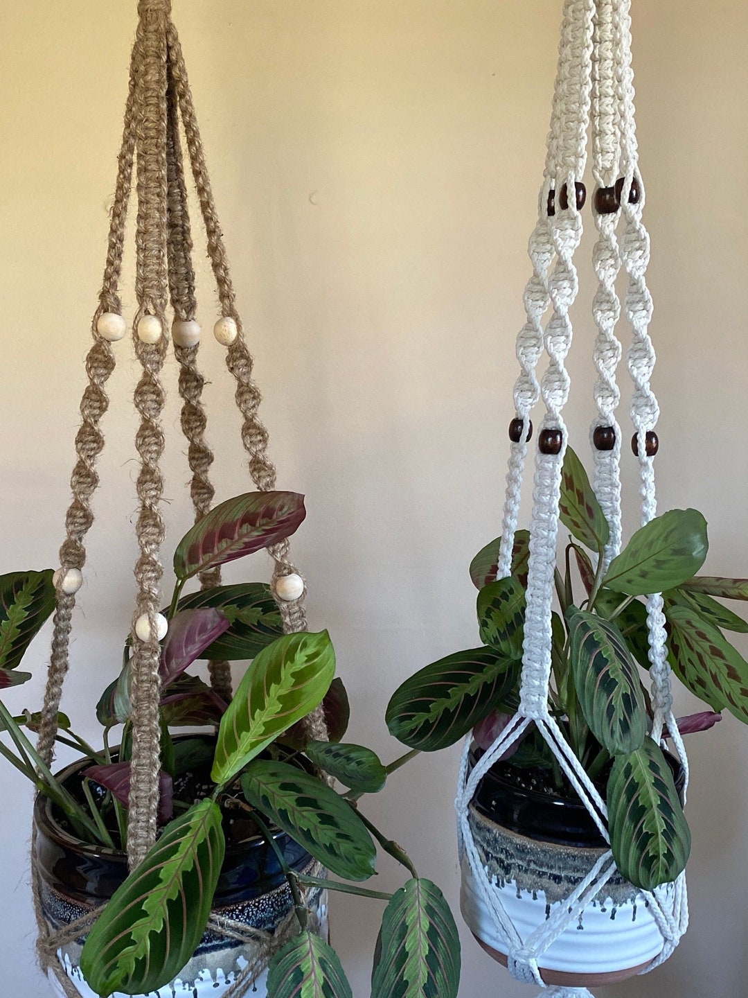 Jute Macrame Plant Hanger: Boho Indoor Outdoor Decor - Etsy