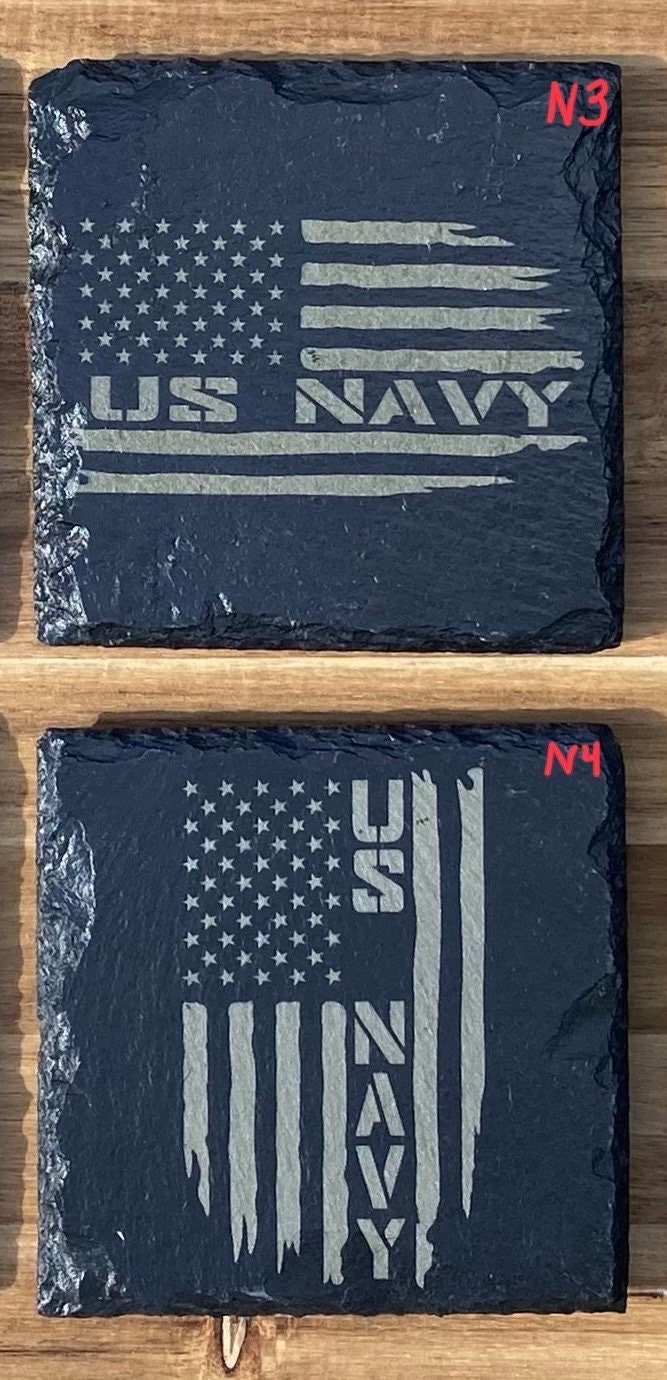 US Navy Coaster Set, Laser Etched and Sealed - Etsy