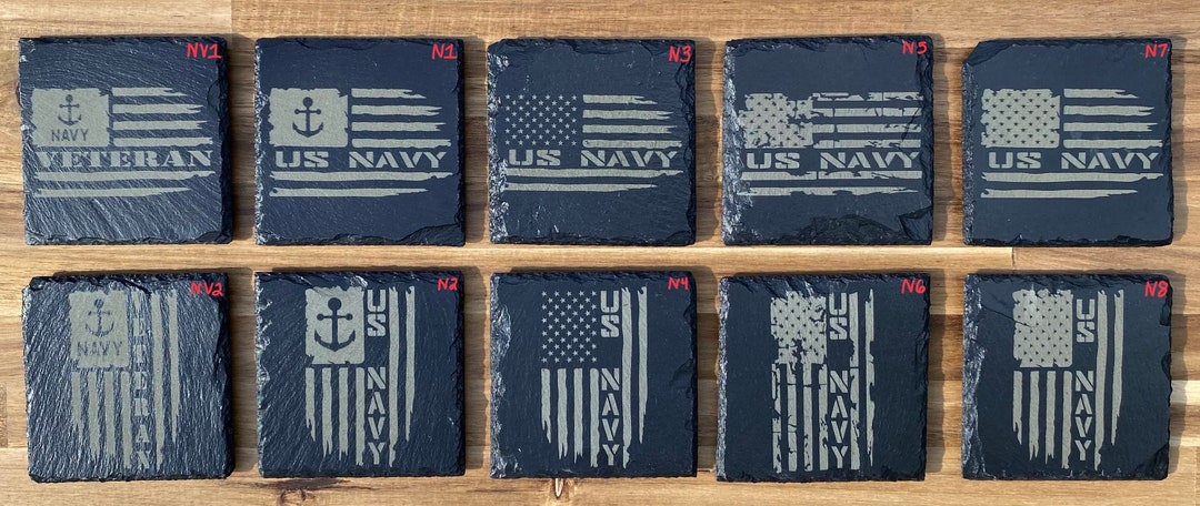 US Navy Coaster Set, Laser Etched and Sealed - Etsy