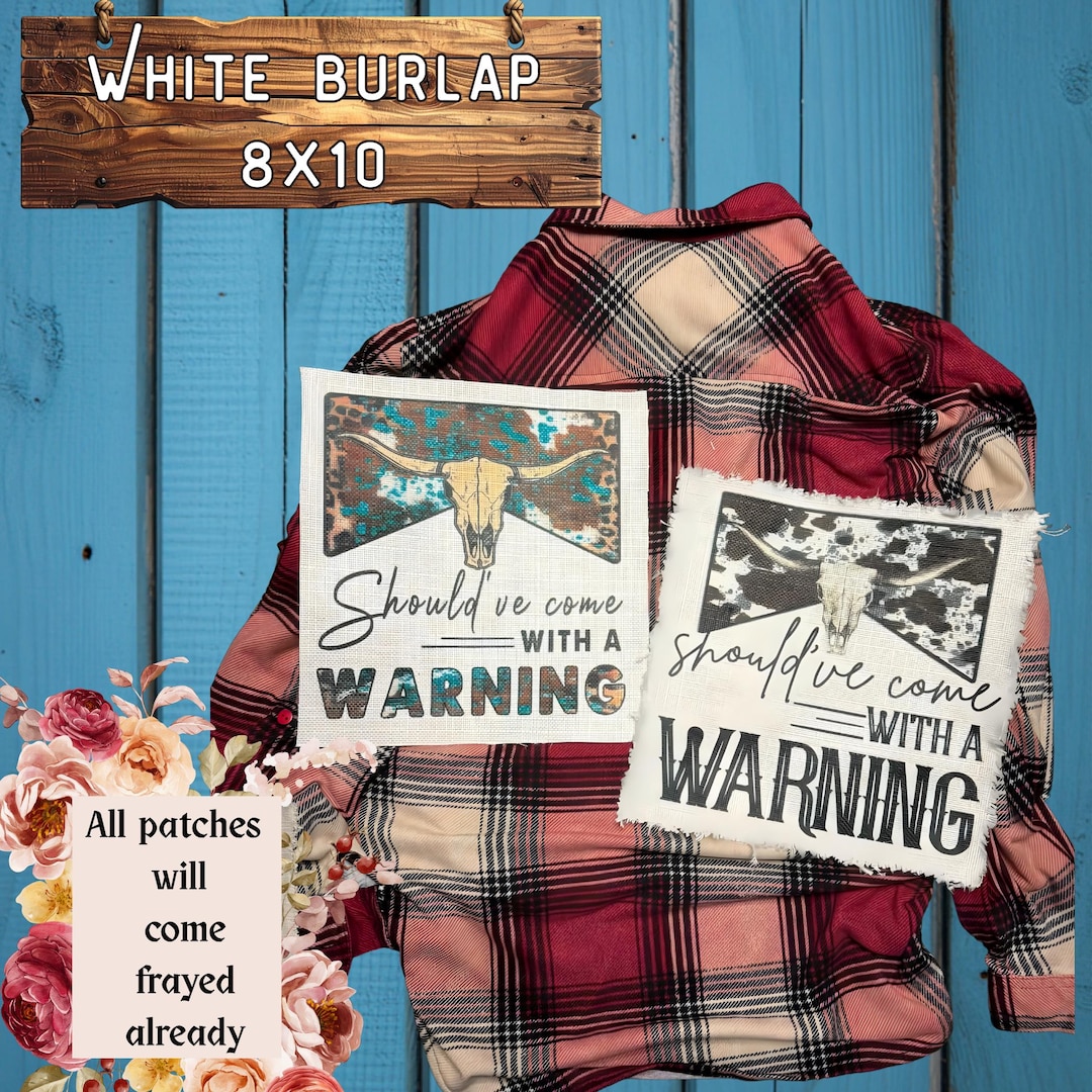Rustic Frayed Burlap Back Patch – Handmade Sublimation-ready Patch ...