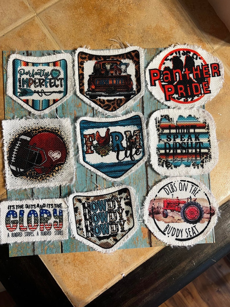 White Raggedy/frayed White Cap Patches/dyi/trucker Patches/sublimated ...