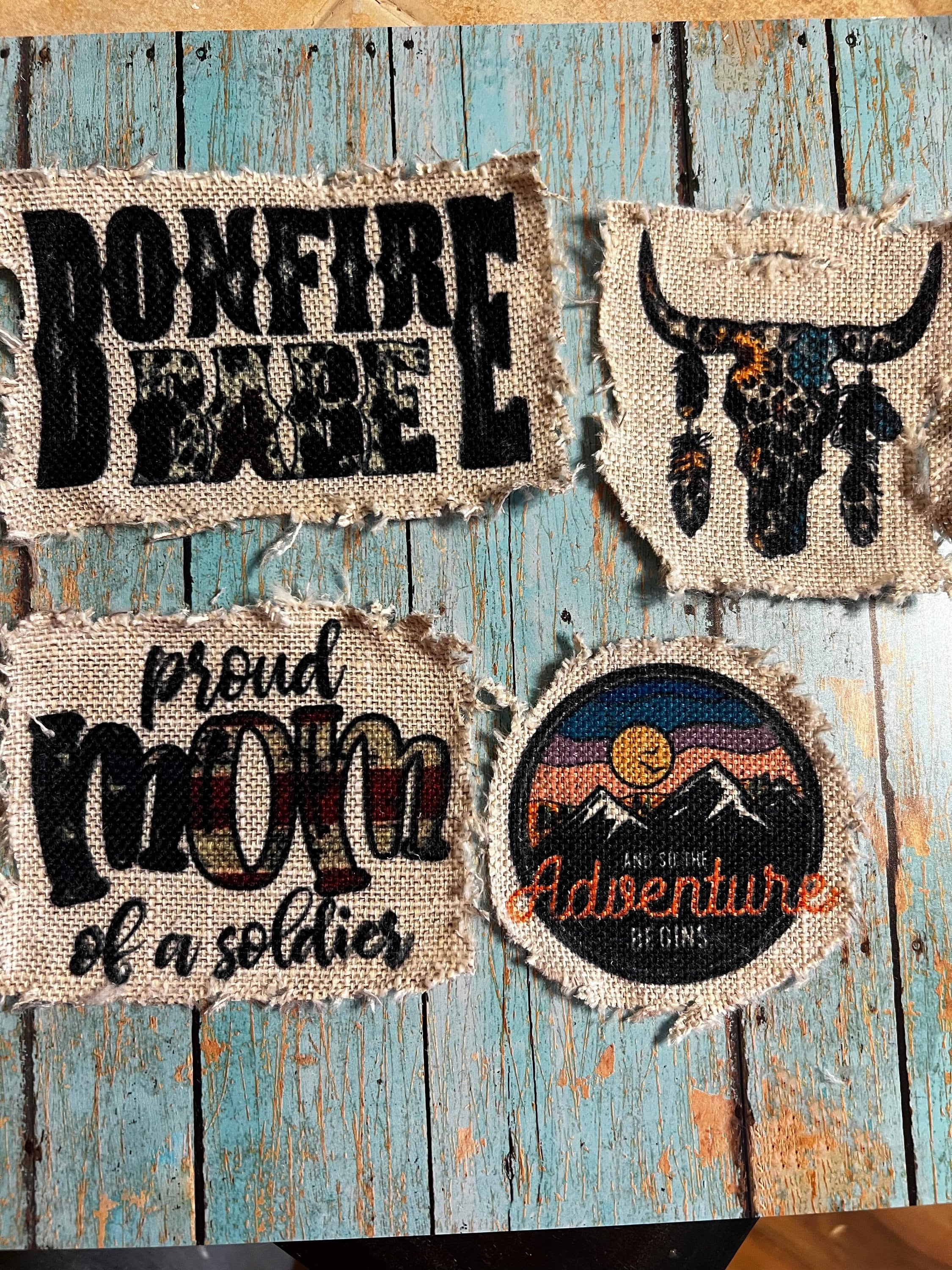 Burlap Raggedy Frayed Cap Patches/ Diy/country/small Town/sublimated ...