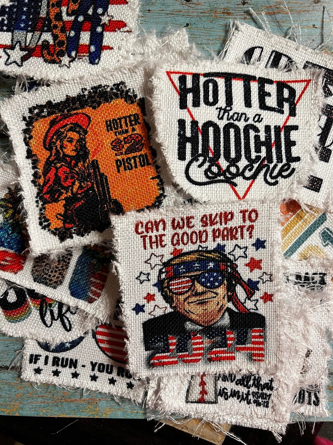 White Raggedy Frayed Cap Patches/sublimated Patches/baseball Cap ...