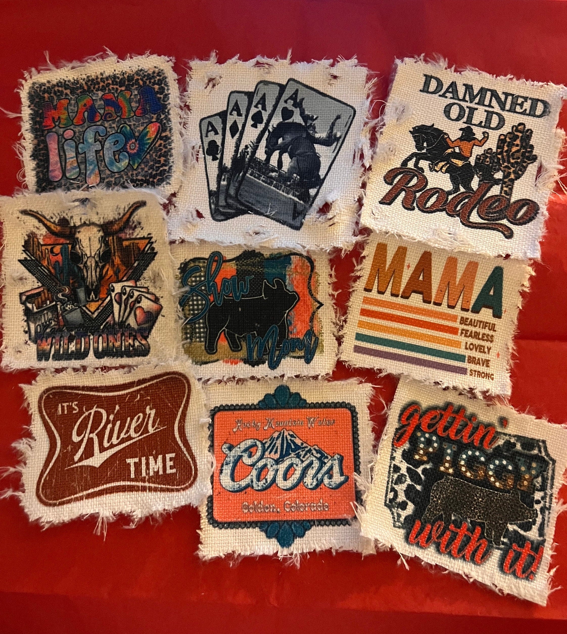 Raggedy White/burlap Cap Patches-frayed Already/100% Polyester/frayed ...