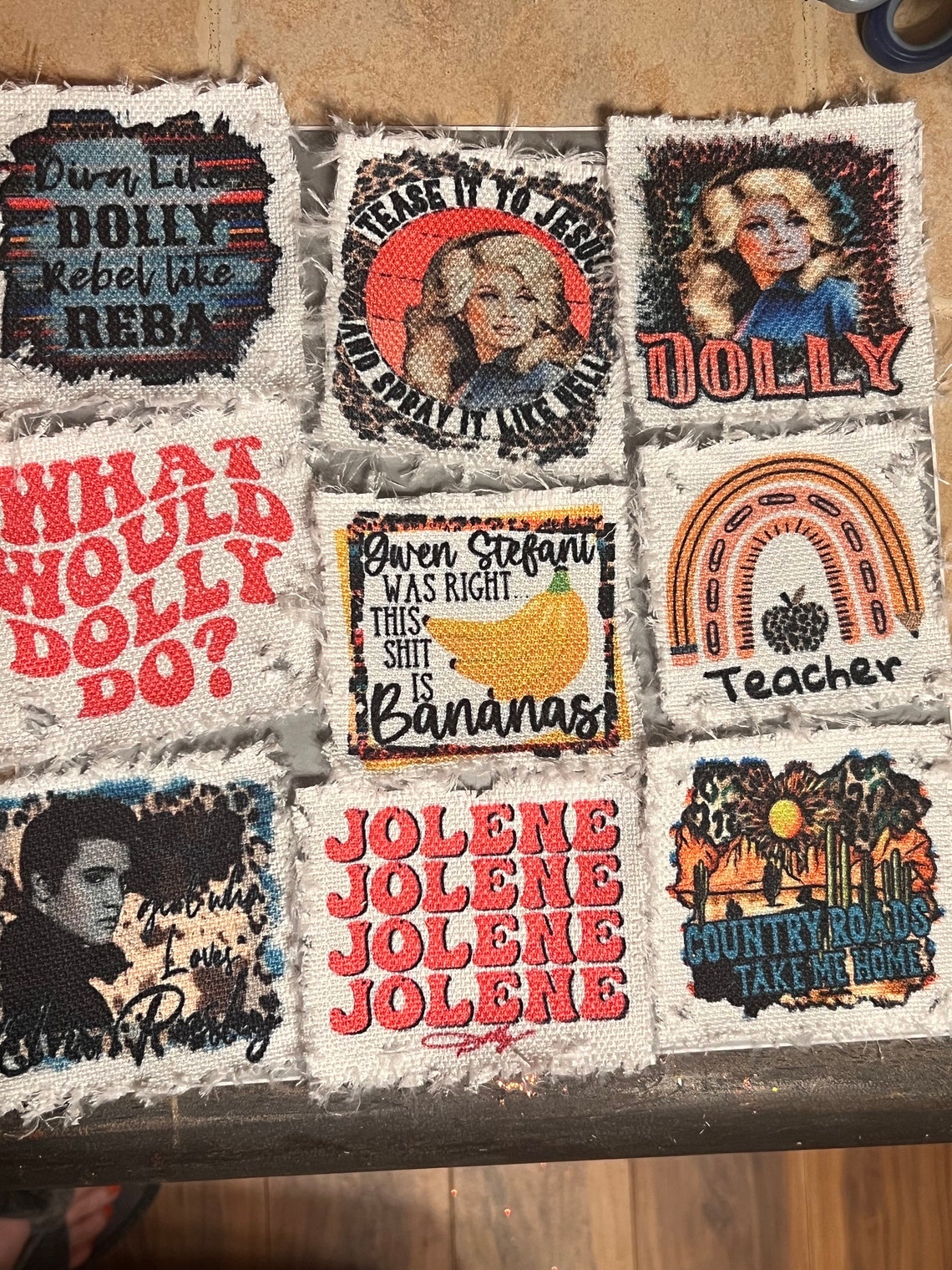 Raggedy White/burlap Cap Patches-frayed Already/100% Polyester/frayed ...