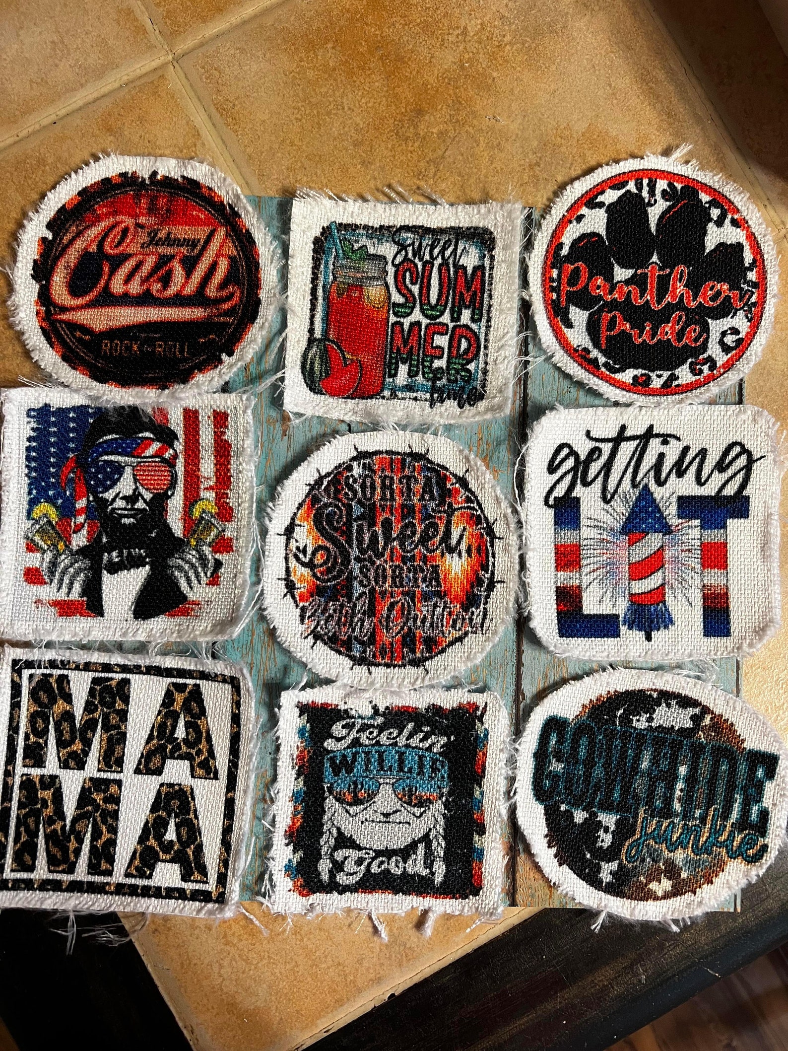 White Raggedy/frayed White Cap Patches/dyi/trucker Patches/sublimated ...