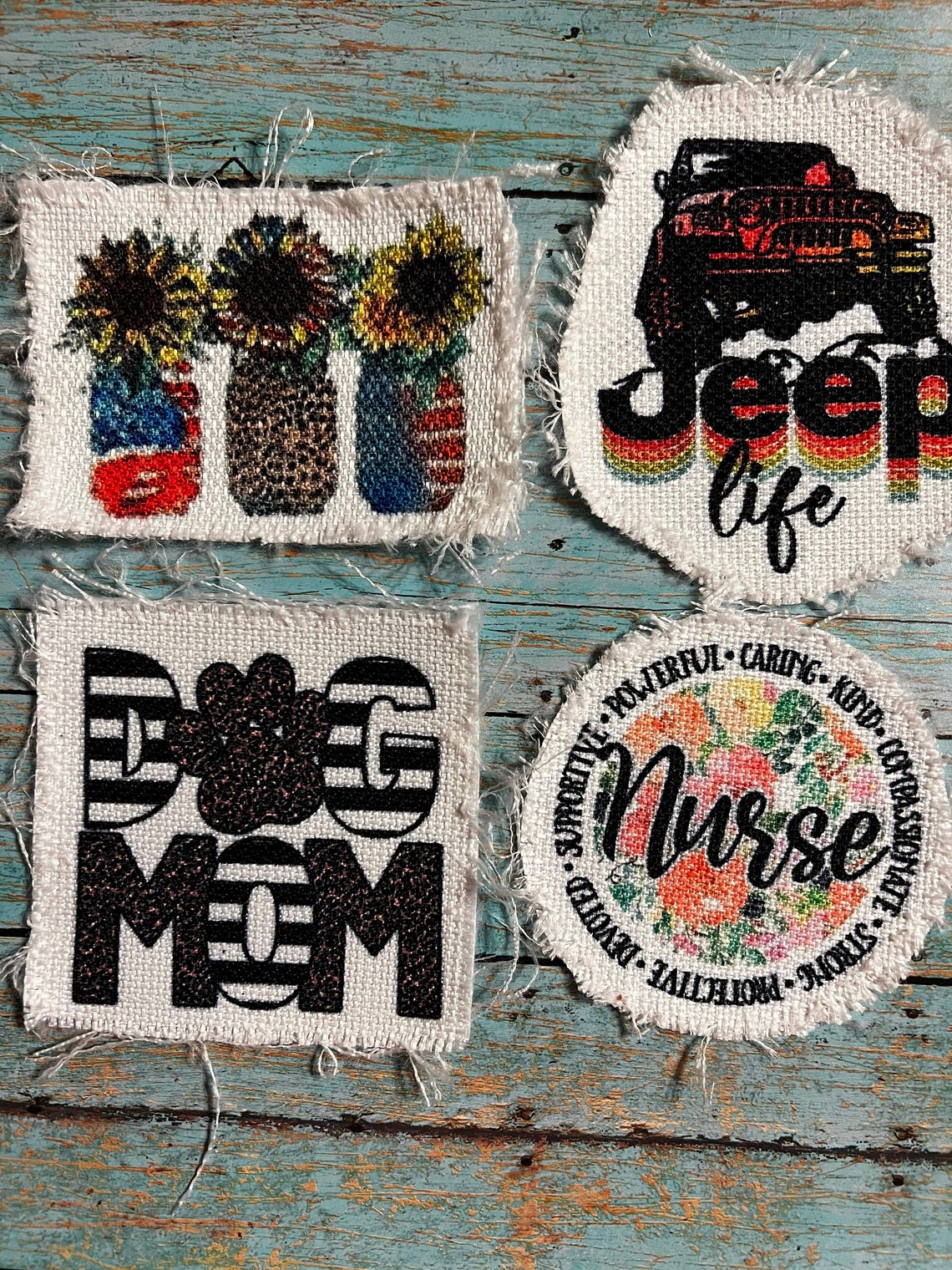 White Raggedy Frayed Cap Patches/sublimated Patches/baseball Cap ...