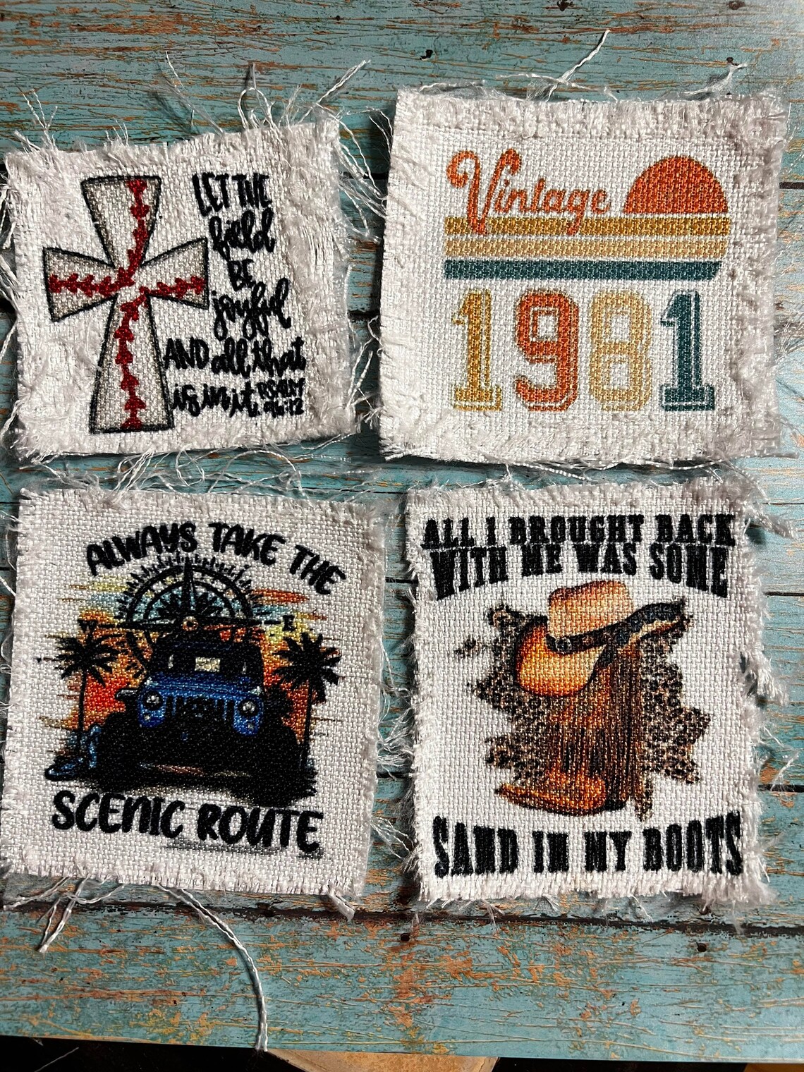 White Raggedy Frayed Cap Patches/sublimated Patches/baseball Cap ...