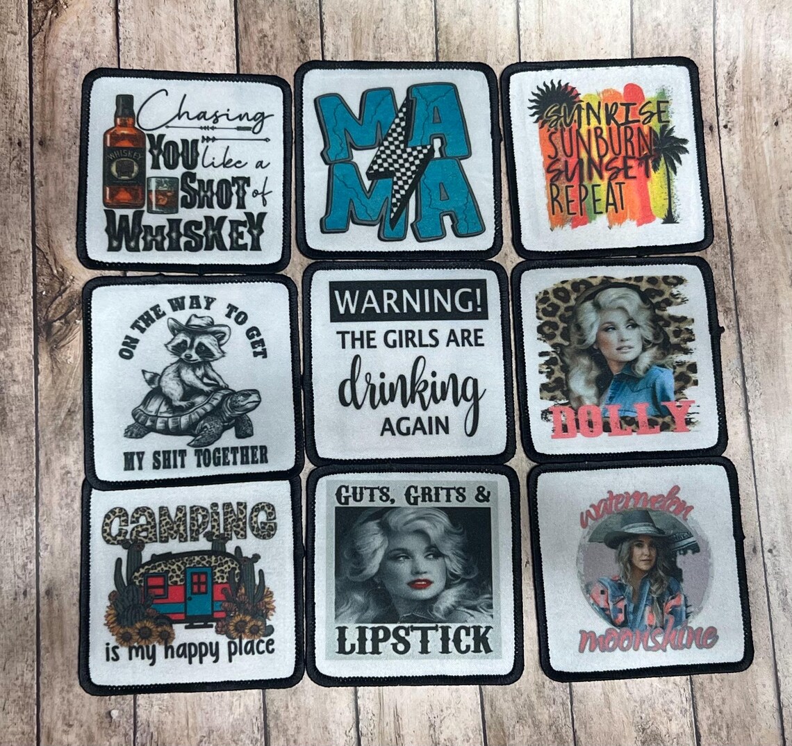 Sublimated Hat Patches, 3x3 Square, Peel and Stick - Etsy