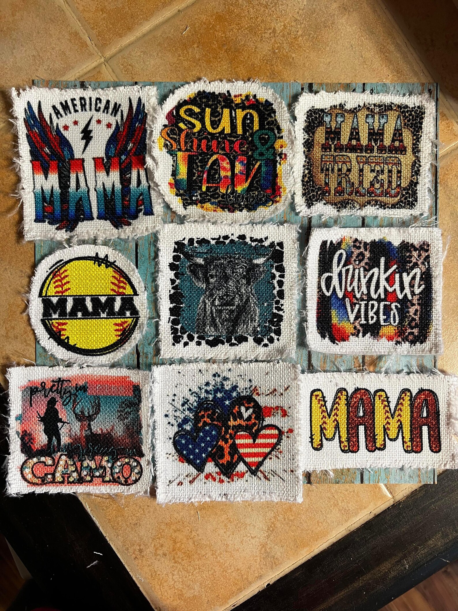 White Raggedy/frayed White Cap Patches/dyi/trucker Patches/sublimated ...