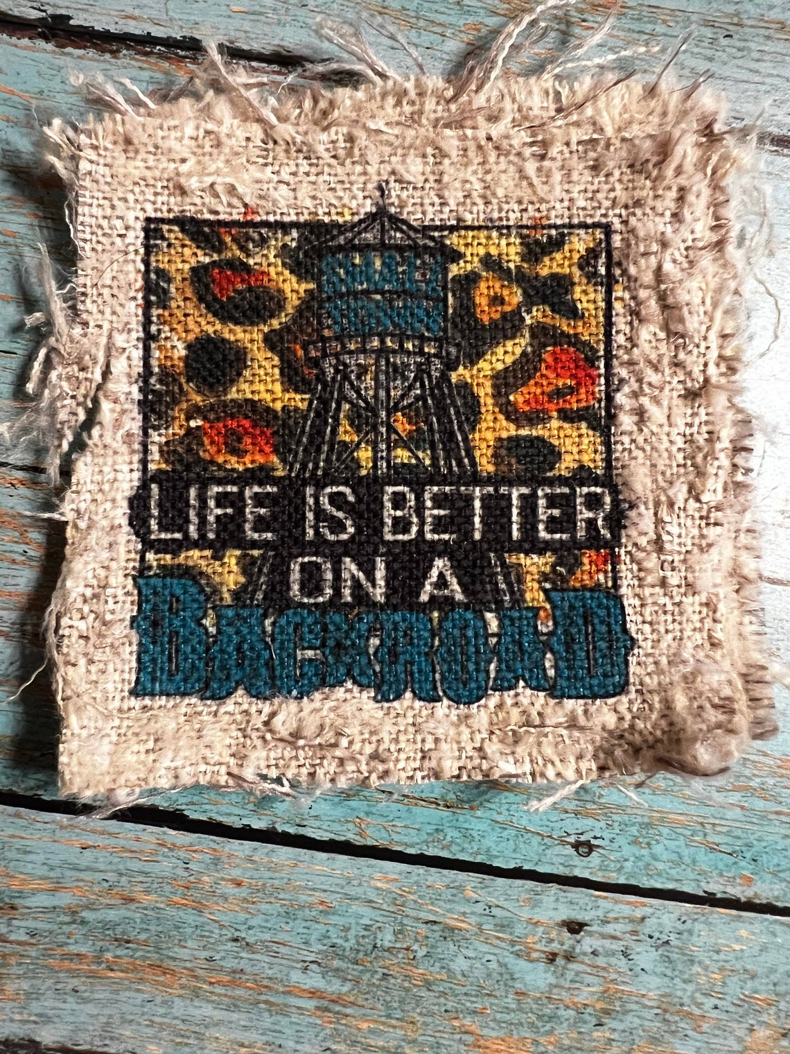 Burlap Raggedy Frayed Cap Patches/ Diy/country/small Town/sublimated ...