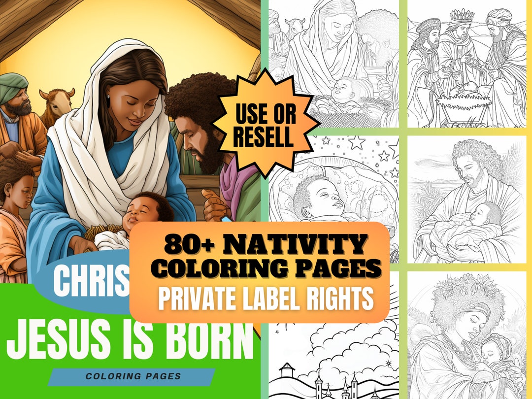 Christmas Coloring Pages | Nativity | Jesus is Born | PLR Template 88 ...
