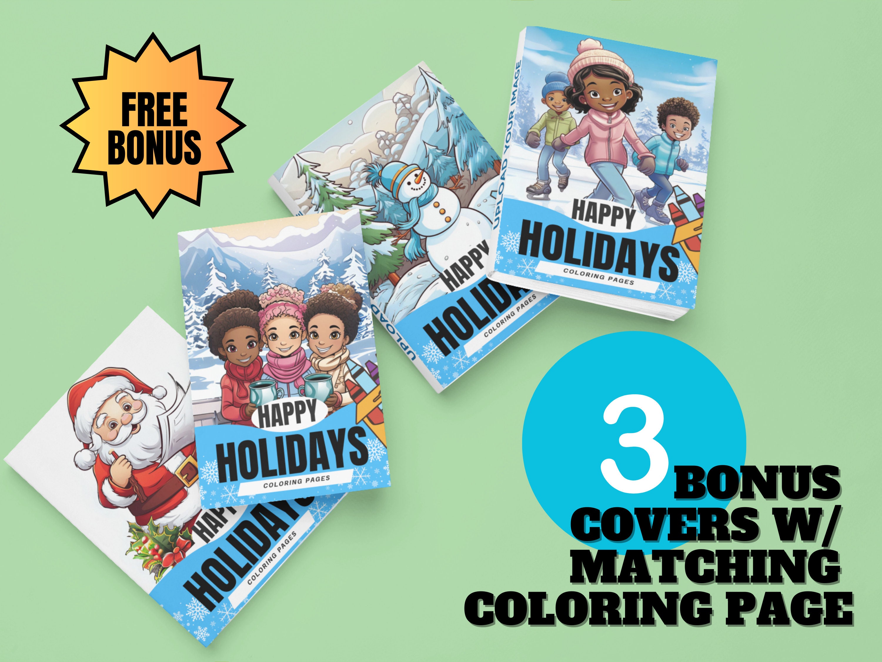 Happy Holidays Coloring Pages | Winter Theme | PLR Template 212 Pages ...