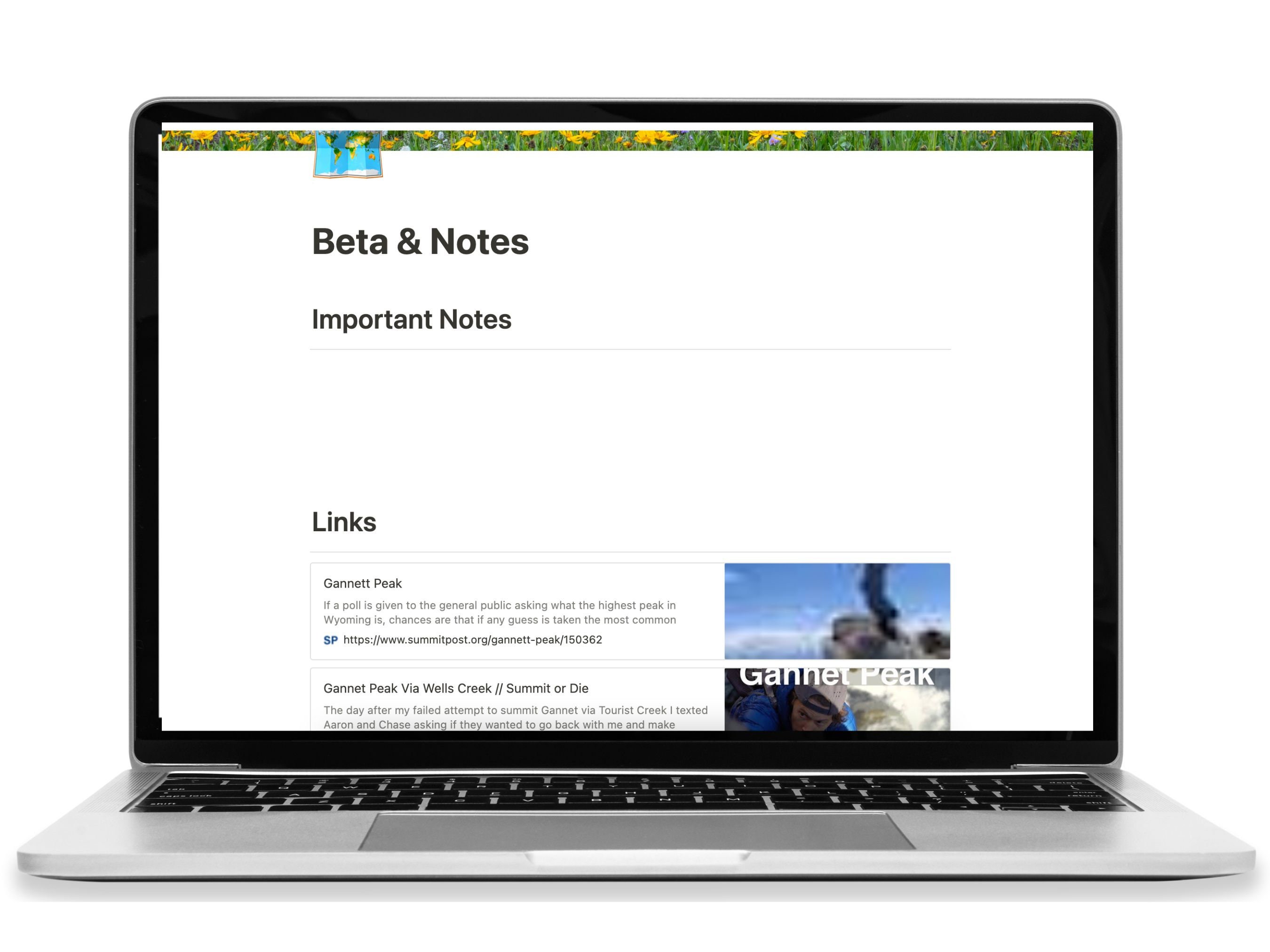 Hiking Goal & Itinerary Planner | Notion Template | Outdoor Goals ...