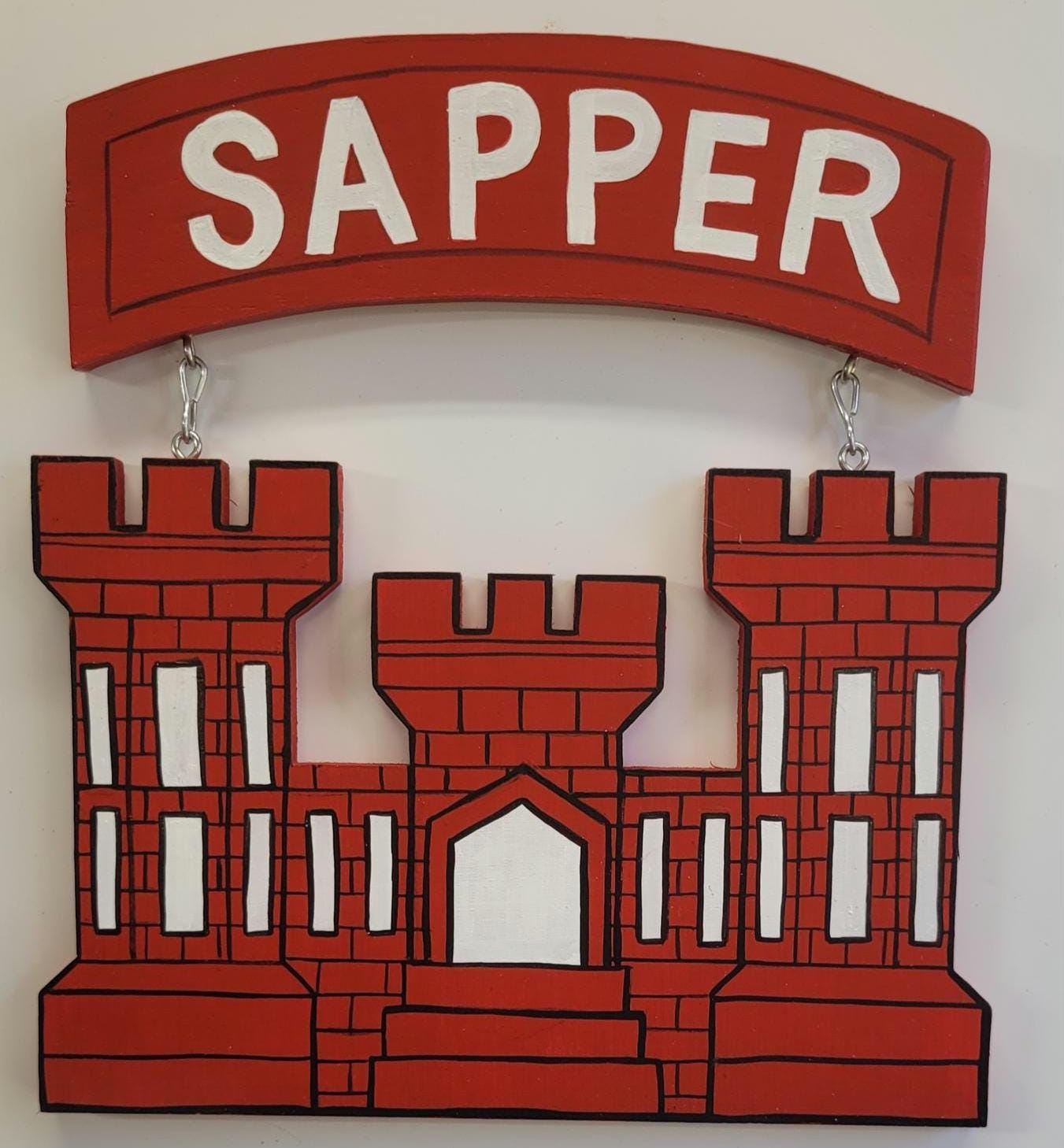 Lg. Army Engineer Castle With Sapper Tab Plaque - Etsy
